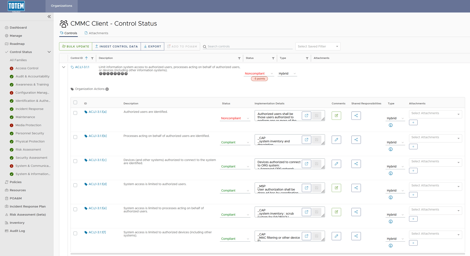 Totem™ Doc: Control Status